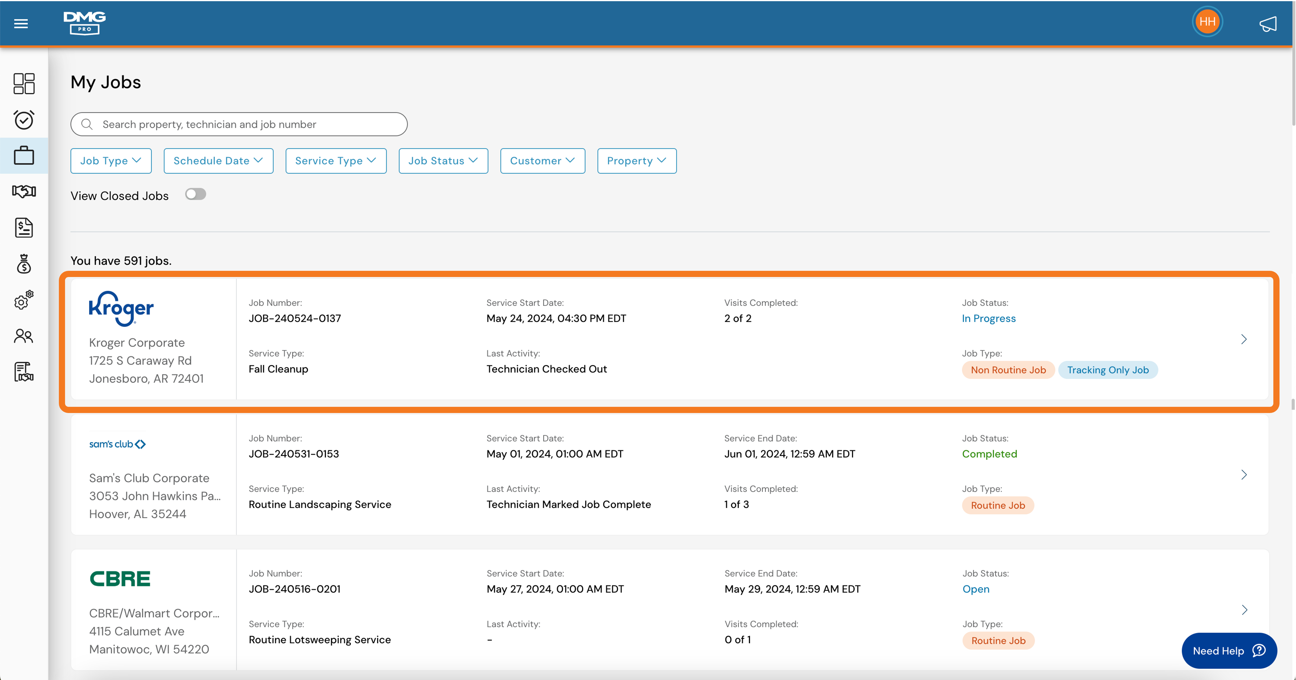 How to Review Job Visit Details – DMG External