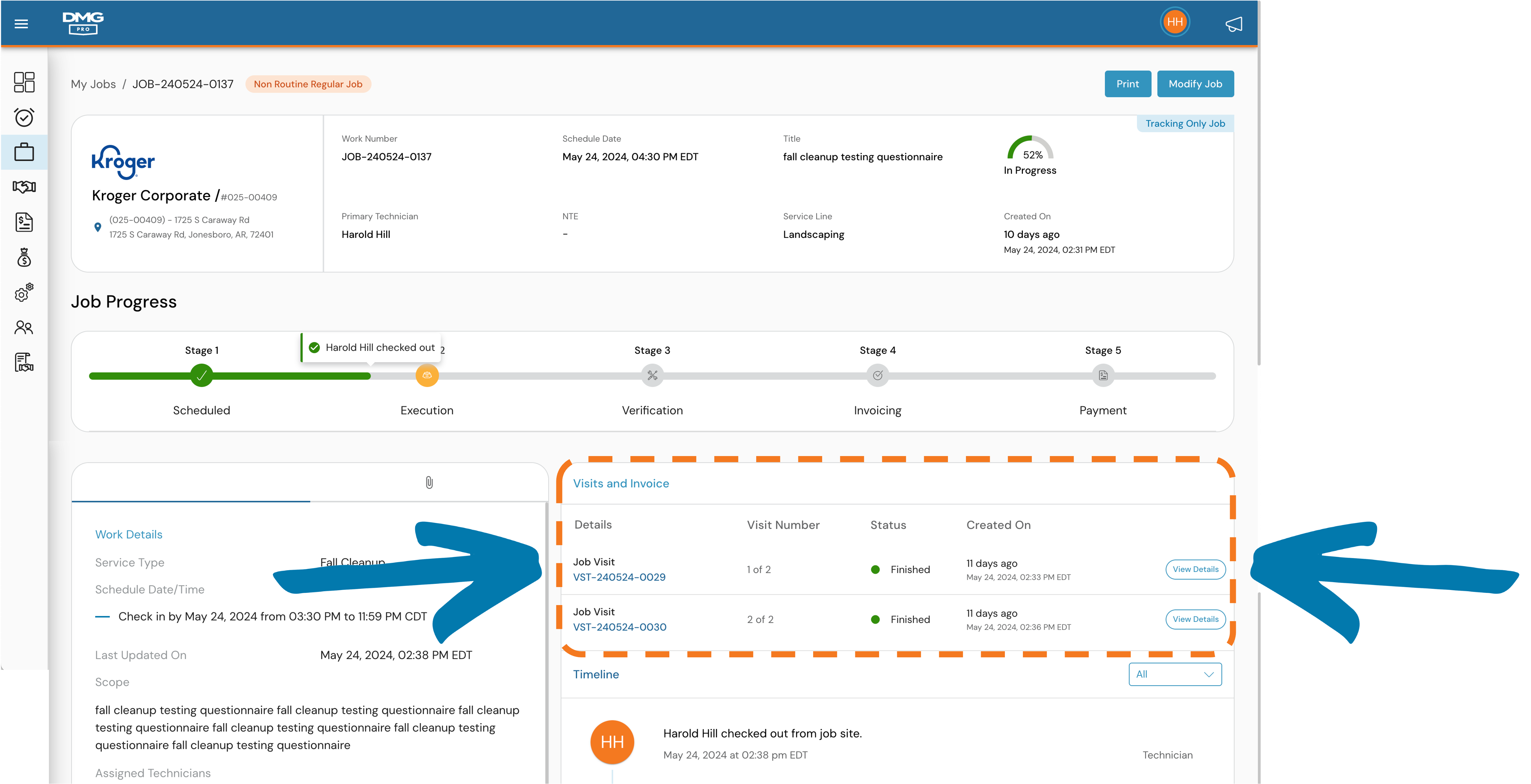 How to Review Job Visit Details – DMG External